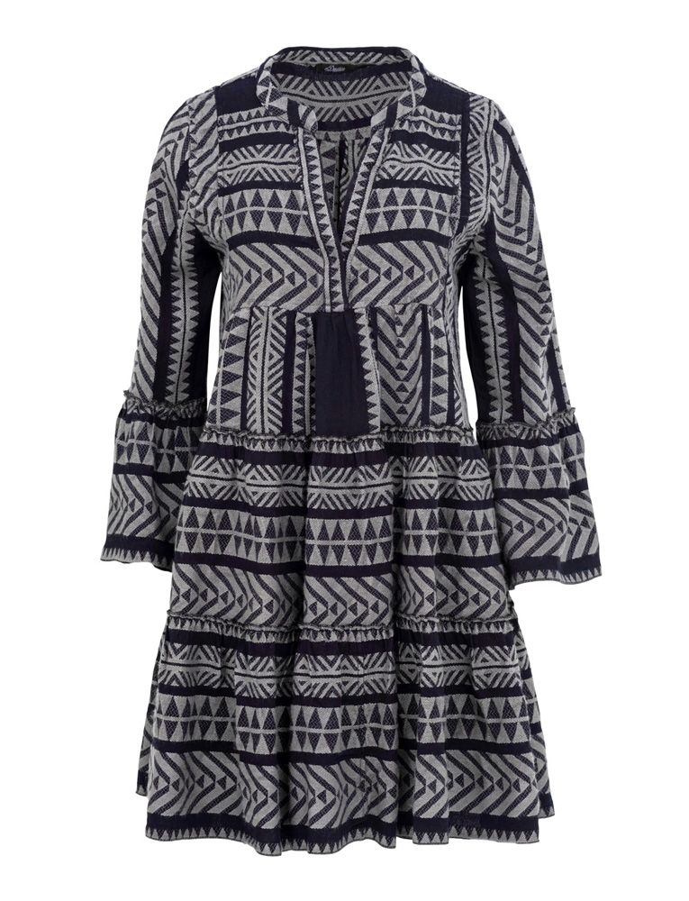 DEVOTION Zakar MIDI Winter Dress 'black-khaki' - Boho-Dress